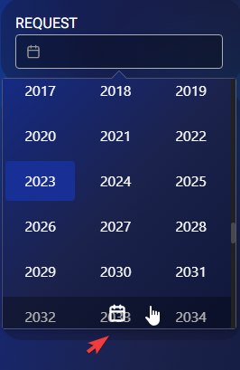 Year selection overlay HTML structure makes impossible to use ...