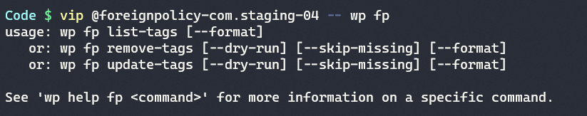 Urecognized Arguments --format etc. · Issue #596 · Automattic/vip-cli · GitHub