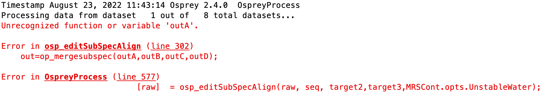 [BUG] - Crash When Modeling GABA, GSH, EtOH - osp_editSubSpecAlign - Mark Britton · Issue #506 ...