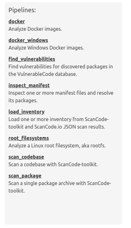 Show pipeline description in Add Pipeline modal · Issue #618 · aboutcode-org/scancode.io · GitHub