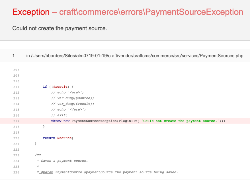 Commerce attempts to save an invalid payment source instead of showing the user an error · Issue ...