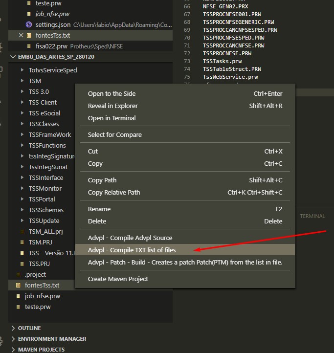 Advpl - Compile TXT list of files - após atualização para appserver ...