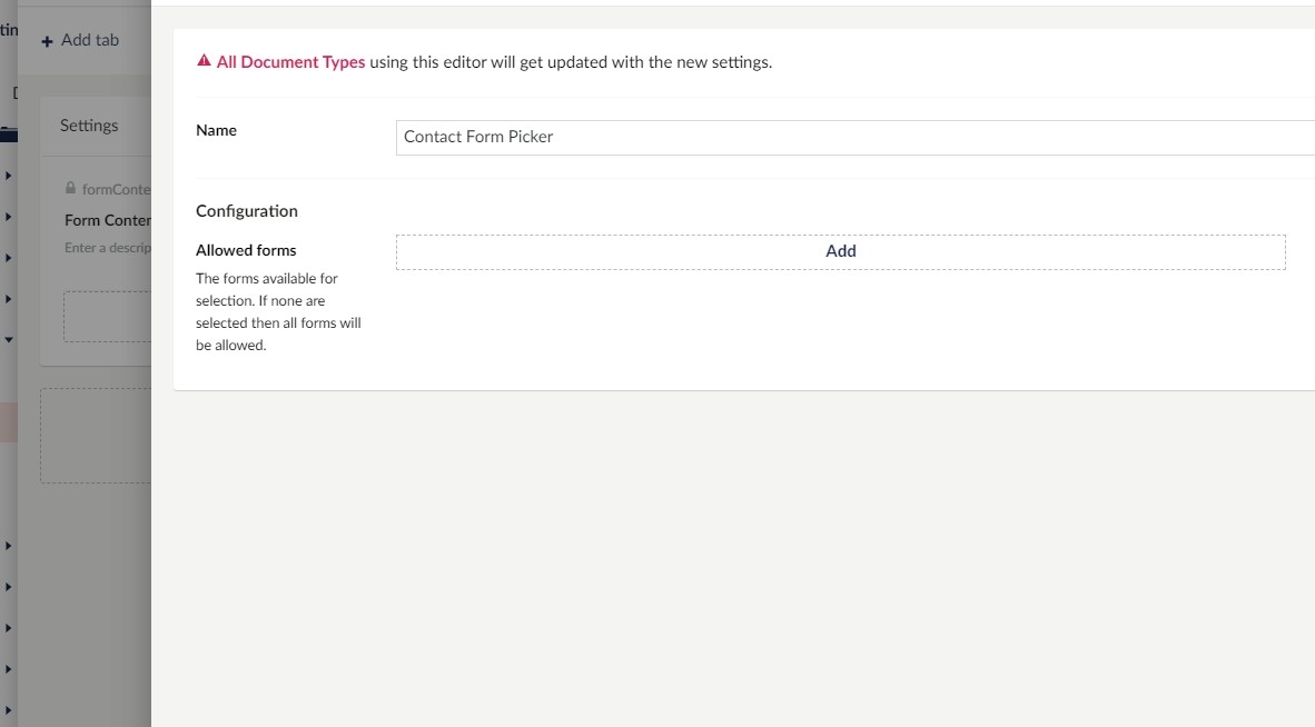 Cannot Pick Form Using Umbraco Form Picker With An Emepy Selection All Forms · Issue 13523