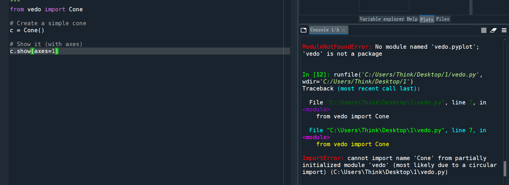 example can not run · Issue #439 · marcomusy/vedo · GitHub