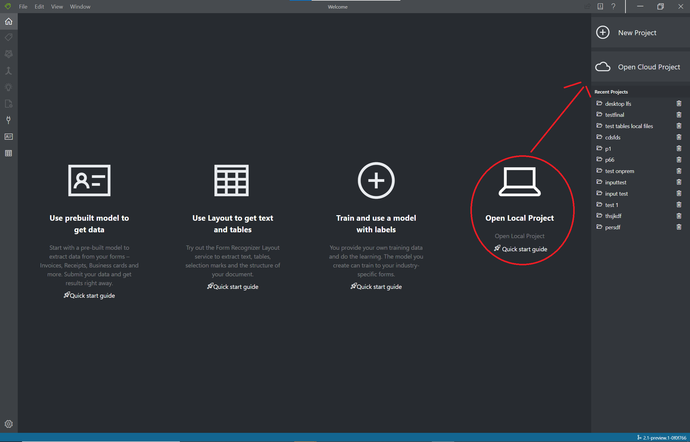 Move Open Local Project Button · Issue 705 · Microsoft Ocr Form Tools · Github