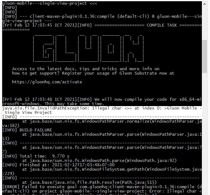 Windows: Error: Illegal char at index 0 · Issue #568 · gluonhq/substrate · GitHub