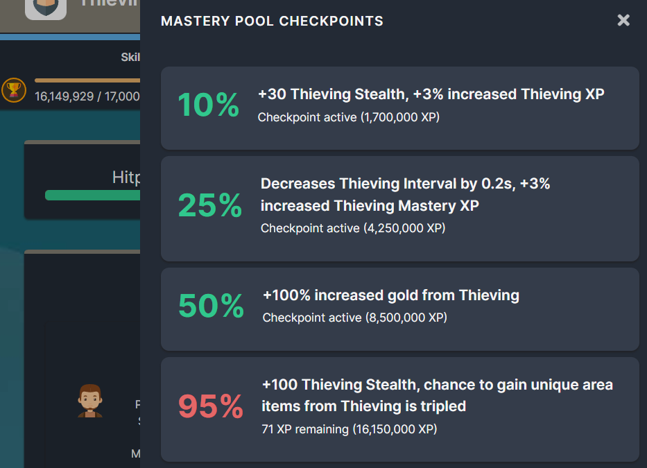 [Bug]: Mastery pool xp percentage and checkpoint percentage both showing 95% but not getting 95% ...