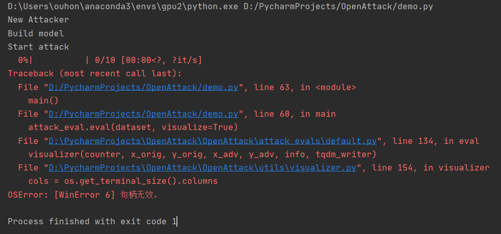 I had A problem run demo.py · Issue #97 · thunlp/OpenAttack · GitHub