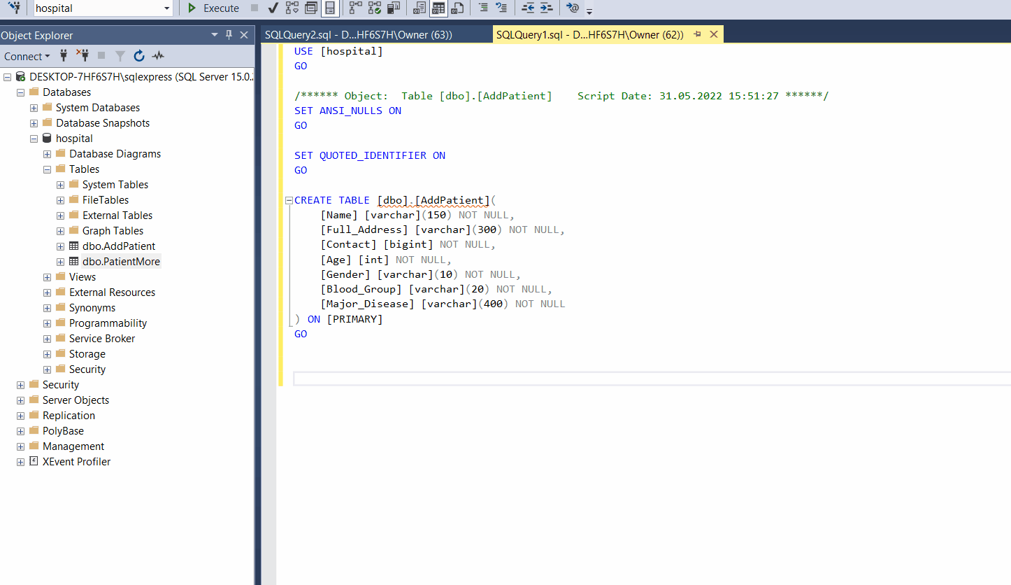 GitHub - Urmatbek-312/Hospital-Management-Database: On this poject we ...