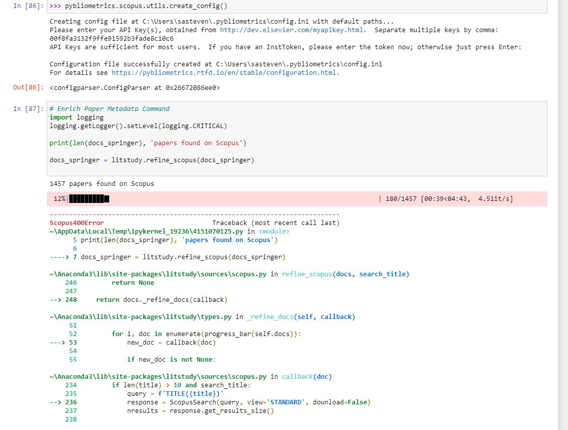 LitStudy - Scopus400 Error: Exceeds the maximum number allowed for the service level · Issue ...
