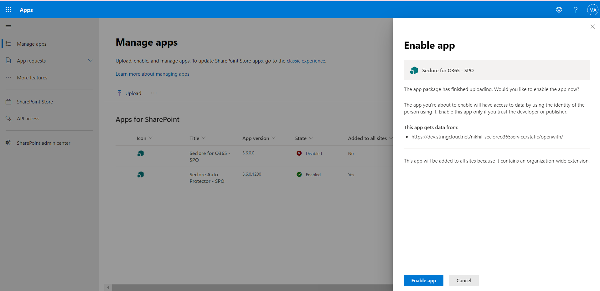 Approving Tenant Wide Deployment In App Catalog Prompt Not Showing Even If