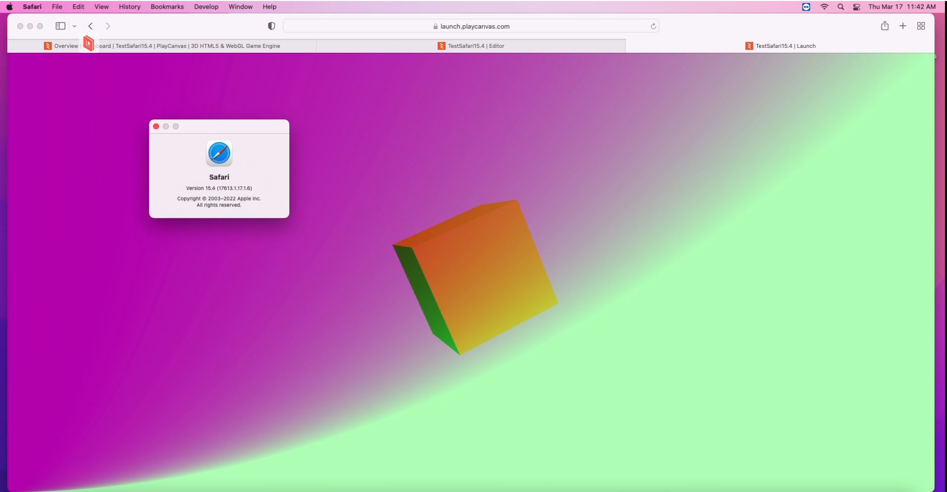 Post-processing effects are creating rendering artifacts on Safari 15.4 · Issue #4136 ...