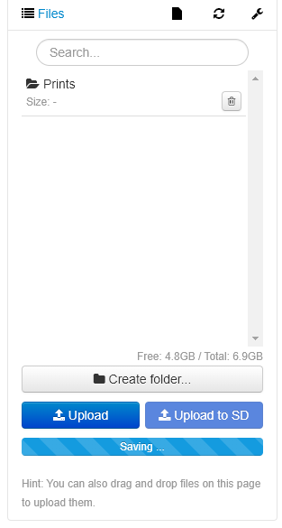 [bug] Octoprint stuck on 'saving' when uploading a file to print. · Issue #3437 · OctoPrint ...