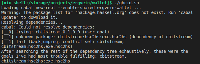 Problem with ghcid start · Issue #411 · hexresearch/ergvein · GitHub