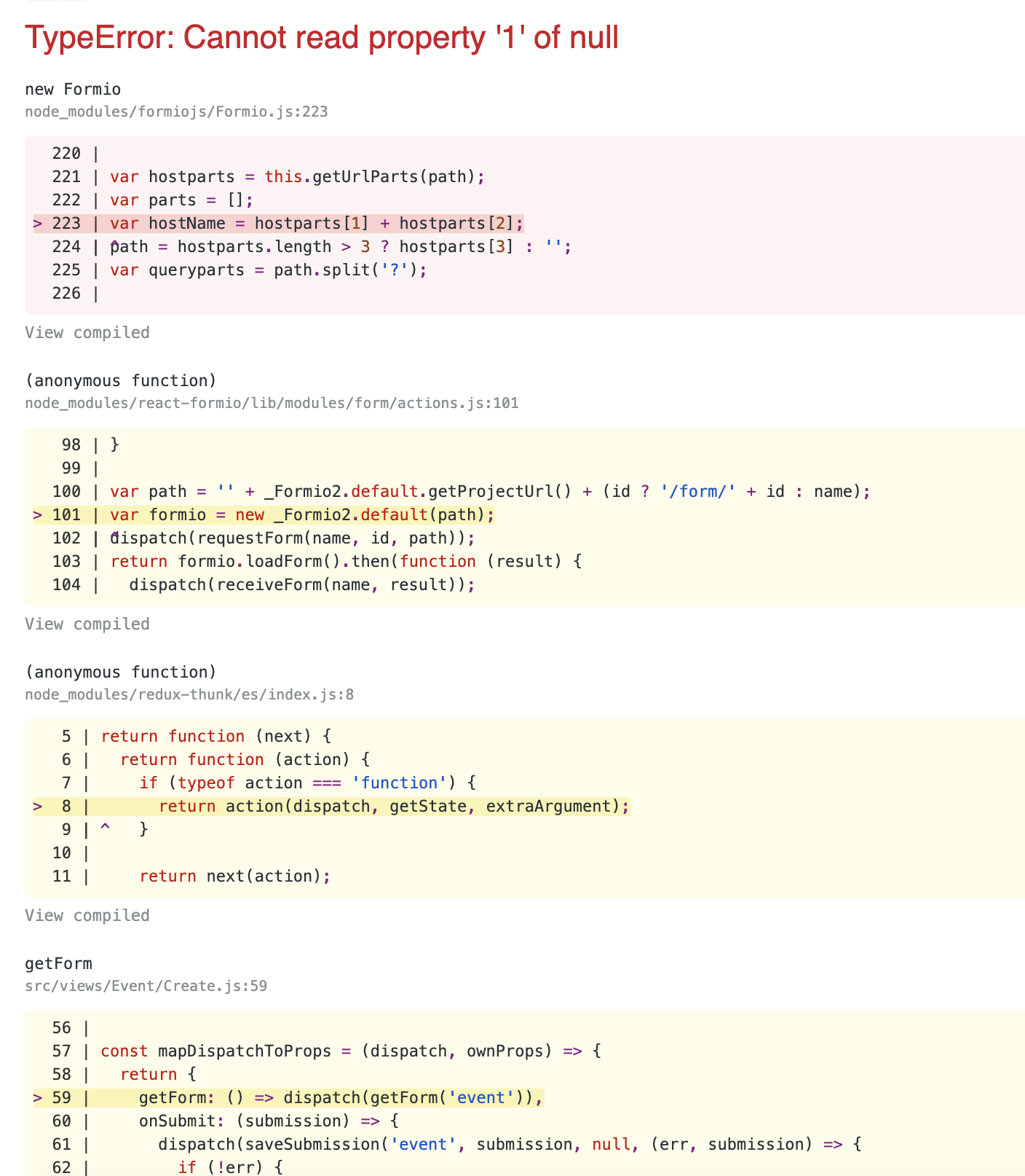 [BUG] React-formio: getForm Action is not working when try to fetch form details by alias ...