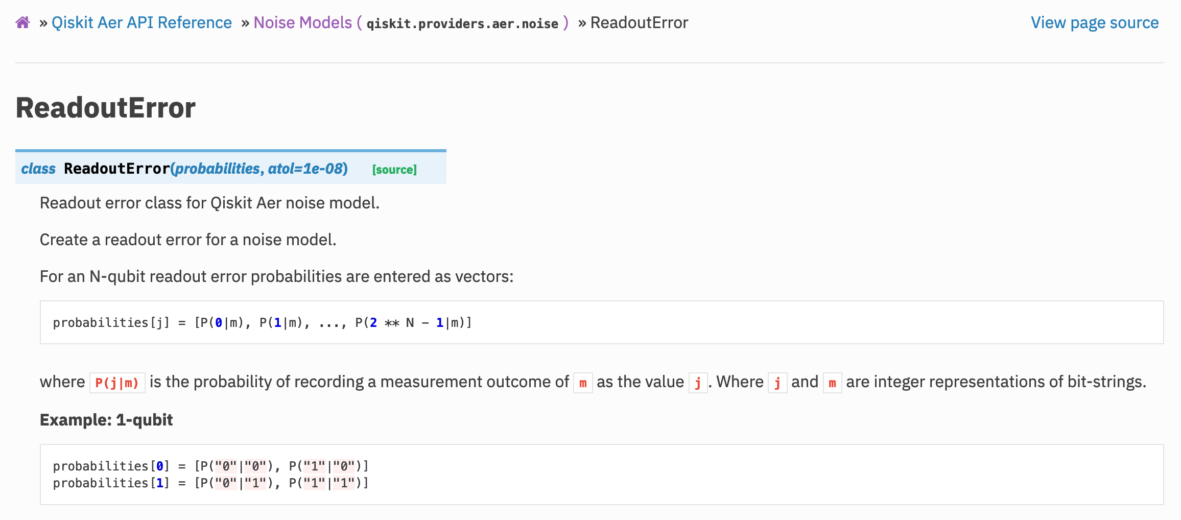Qiskit ReadoutError doc is inconsistent · Issue #962 · Qiskit/qiskit-aer · GitHub