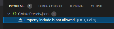 Includes for CMake presets not supported · Issue #2531 · microsoft/vscode-cmake-tools · GitHub