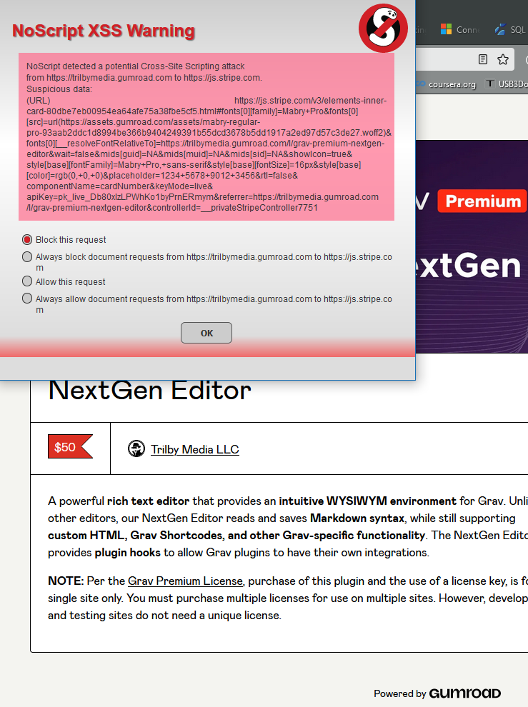 Nextgen Editor Can Not Buy Plugin Because Of Xss Issue Please Resolve · Issue 287 · Getgrav 