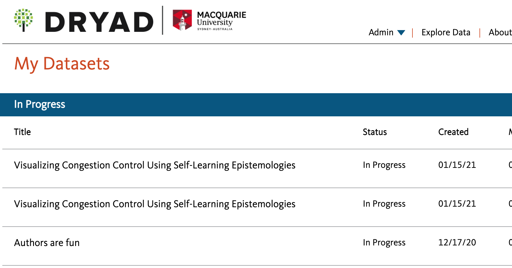 New Tenant: Macquarie University · Issue #983 · datadryad/dryad-product-roadmap · GitHub