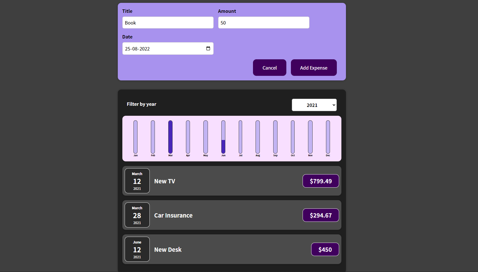 GitHub - wayiam/expense-tracker: Web app using React to track the ...