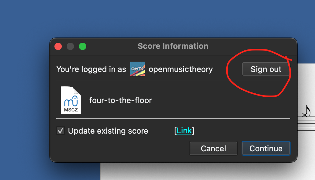 Add Sign Out Button When Publishing Online · Issue 18328 · Musescoremusescore · Github