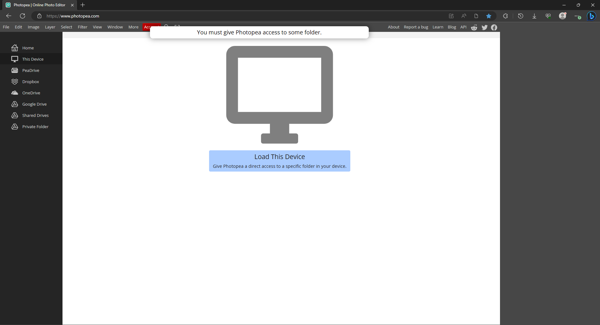 trying to open folder only works once · Issue #5725 · photopea/photopea · GitHub