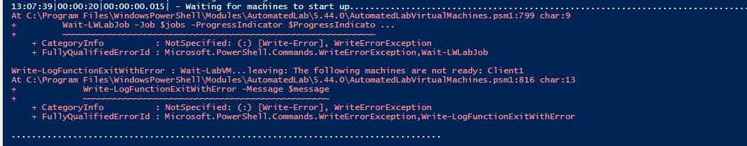 Installation of 1-Client-Script never finishes "Waiting for machines to start up" · AutomatedLab ...
