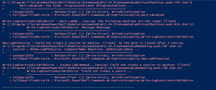 Installation of 1-Client-Script never finishes "Waiting for machines to start up" · AutomatedLab ...