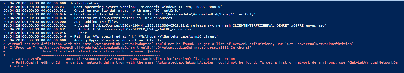Installation of 1-Client-Script never finishes "Waiting for machines to start up" · AutomatedLab ...