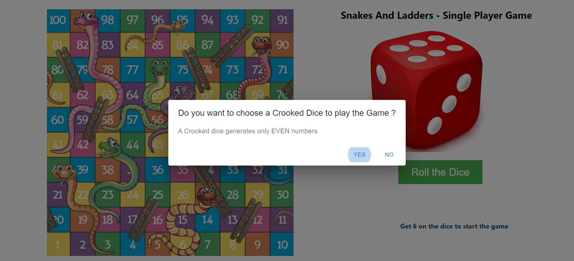 GitHub - prasanna3000/Snakes-And-Ladders---Single-Player-Game: Recreating the magic of ...