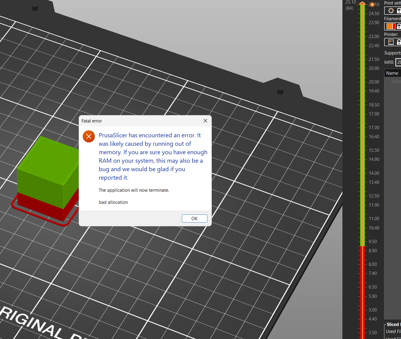 Crash - When changing layer colors on unsaved projects · Issue #11047 · prusa3d/PrusaSlicer · GitHub