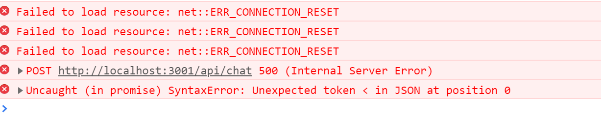 Returns 500 in the chat session after adding the database connection · Issue #9 · sqlchat ...
