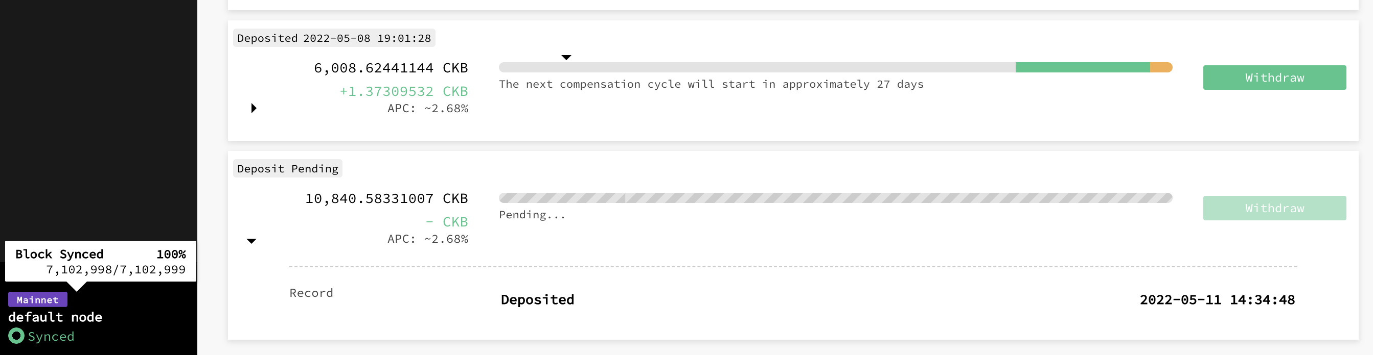 Wallet not depositing to DOA · Issue #2377 · nervosnetwork/neuron · GitHub