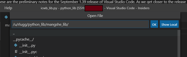 Remote SSH: provide File dialog boxes similar to when running locally · Issue #1411 · microsoft ...