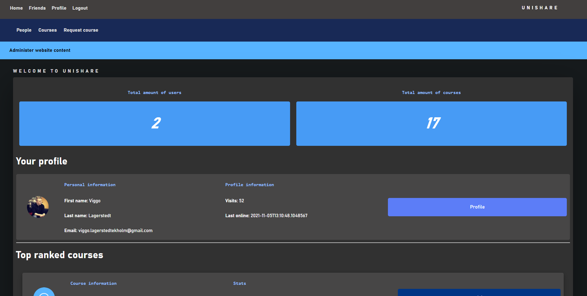 GitHub - ViggoLagerstedtEkholm/UniShare-front-end-React: Front-end for ...