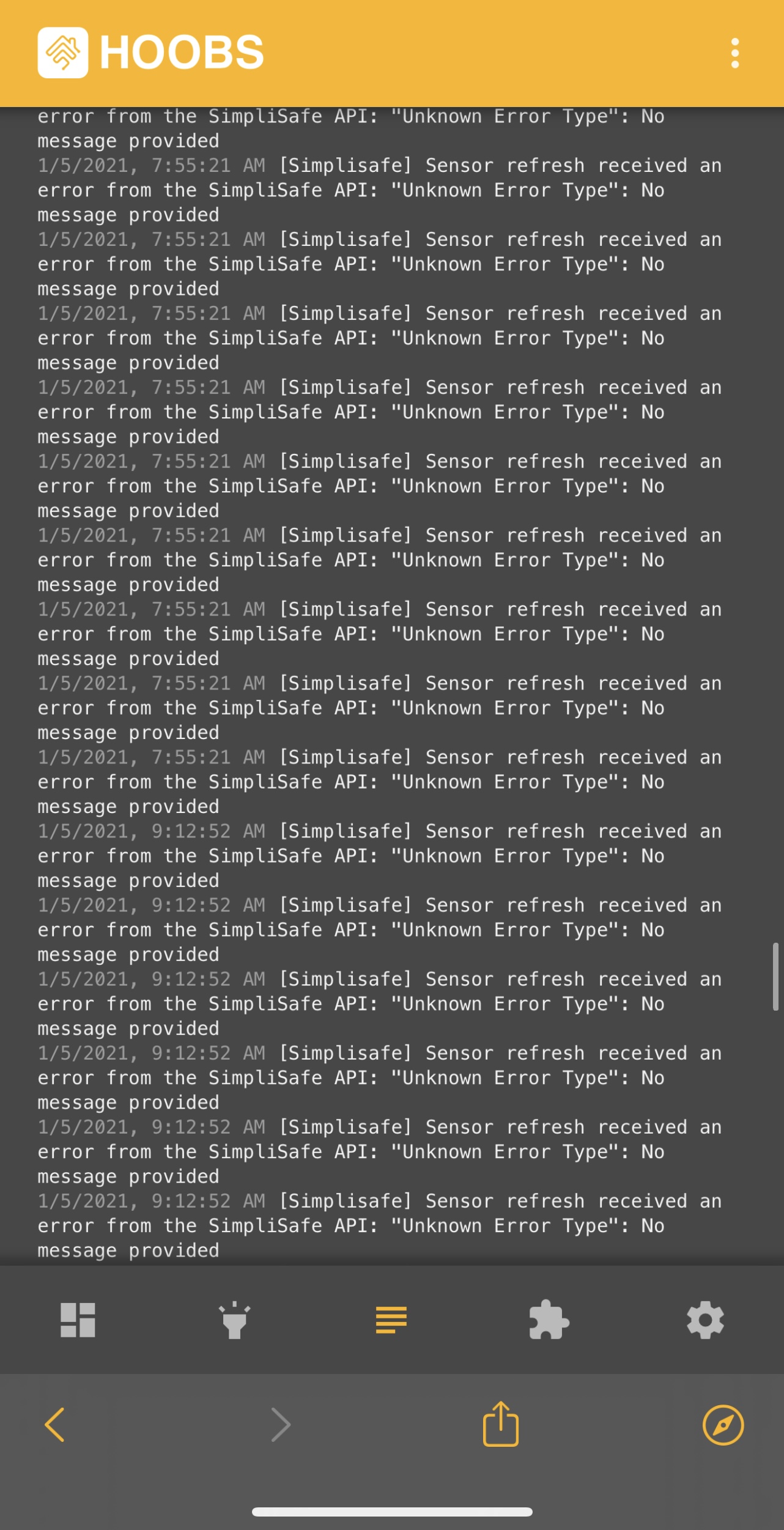 API: “Unknown Error Code” · Issue #177 · homebridge-simplisafe3 ...