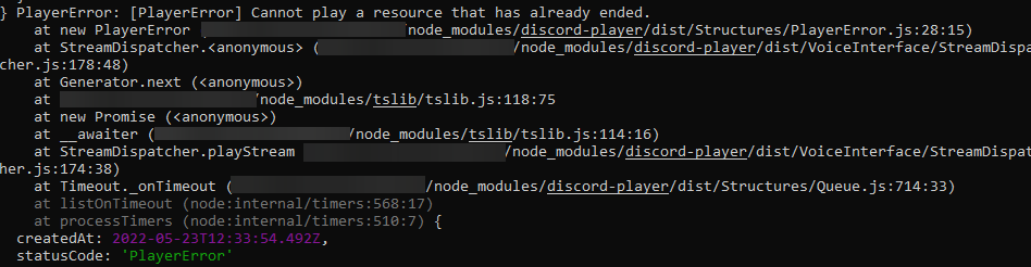 MinigetError: Status code: 410 · Issue #1179 · Androz2091/discord-player · GitHub