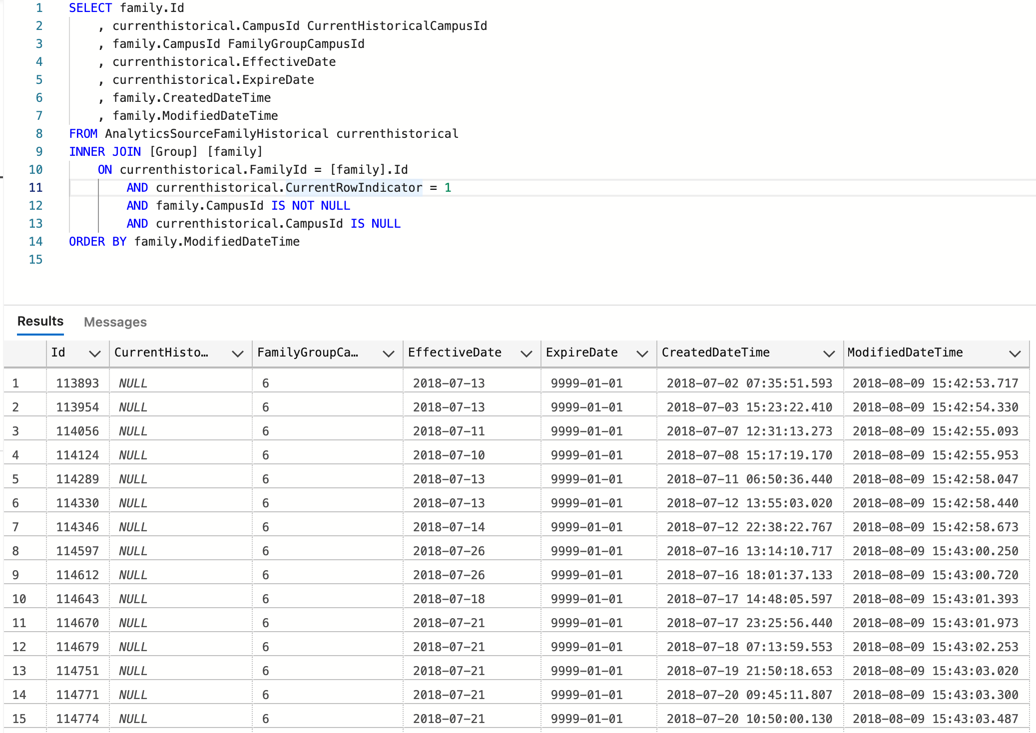 spAnalytics_ETL_Family Stored Procedure In Not Updating AnalyticsSourceFamilyHistorical if a ...