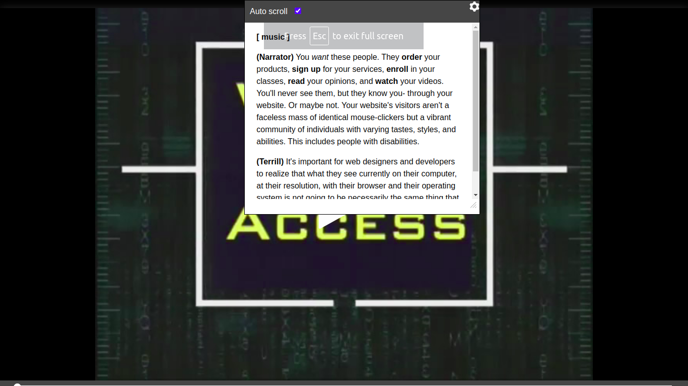 When clicked escape in full screen mode it doesn't return back to its original video size ...