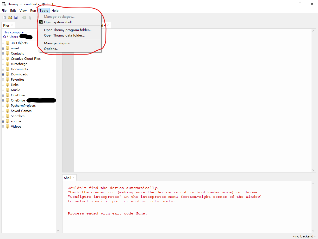 Thonny 4.0.1 'Manage packages' option greys out · Issue #2553 · thonny/thonny · GitHub