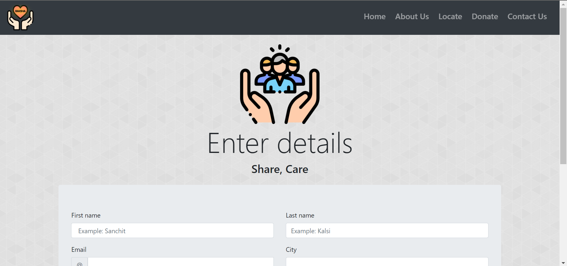 GitHub - DarkSoul26/Raksha: A website to bridge gap between a NGO and needy people.