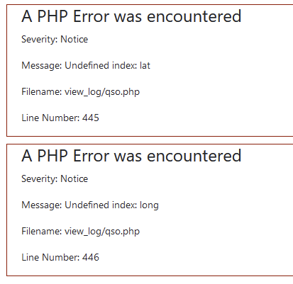 PHP ERROR when viewing QSO without lat & log · Issue #1058 · magicbug/Cloudlog · GitHub