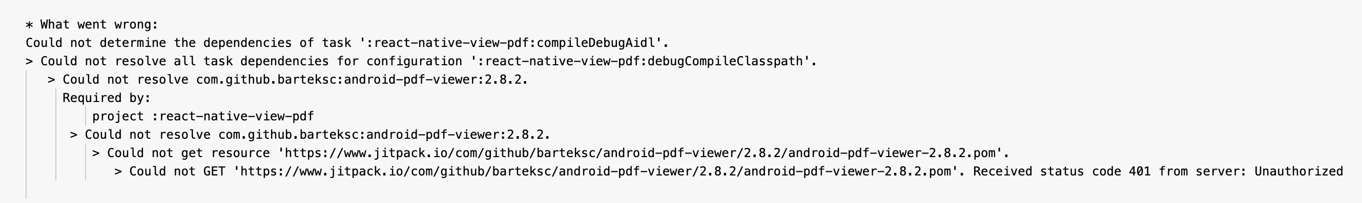 Android Build Failing To Get Pom File As It Is Under Basic Authentication Getting 401 · Issue 