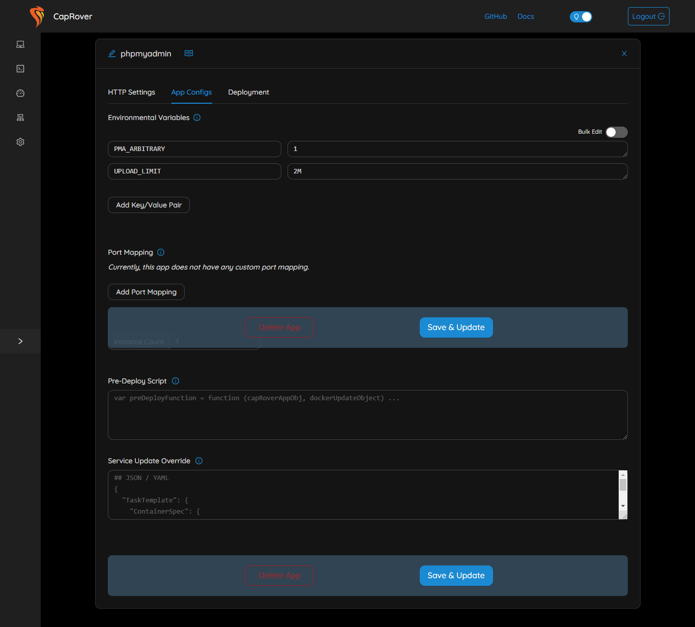 Can't find phpmyadmin login details · Issue #1504 · caprover/caprover · GitHub