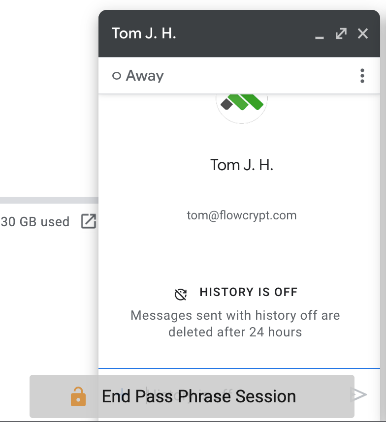 "end pass phrase session" conflicts with google chat? · Issue #4078 · FlowCrypt/flowcrypt ...