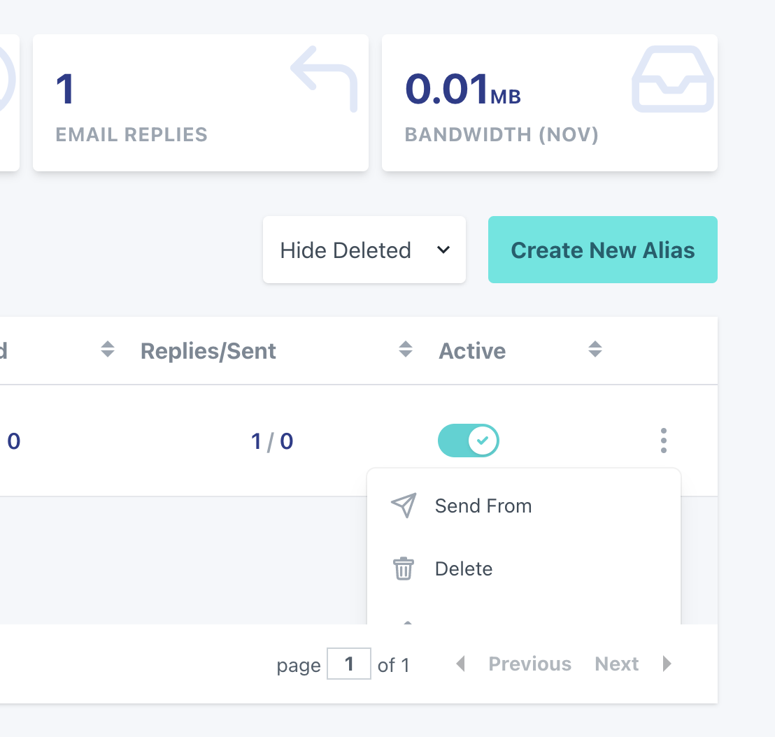 Dropdown is behind pagination · Issue #383 · anonaddy/anonaddy · GitHub
