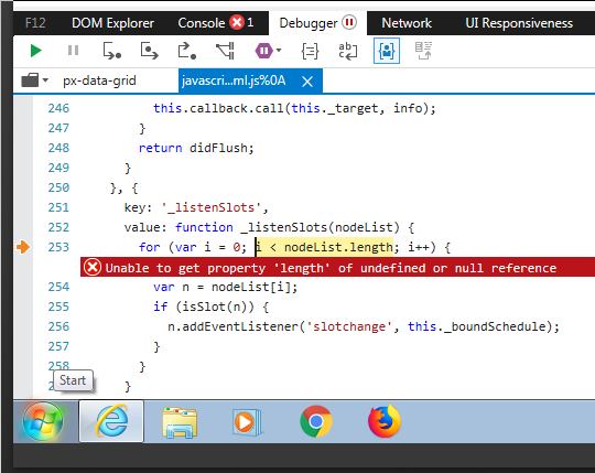 Ie11 Unable To Get Property Length Of Undefined Or Null Reference · Issue 4987 · Polymer