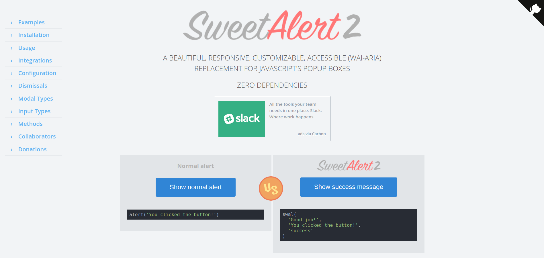 Site Organization and Navigation · Issue #29 · sweetalert2/sweetalert2.github.io · GitHub