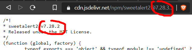 The banner with version and swal.version are incorrect · Issue #1234 ...