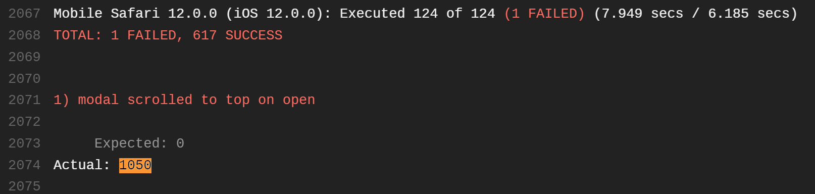 The 'modal scrolled to top on open' is sometimes failing on Safari 12.0 ...